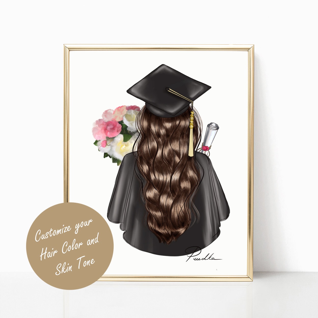 Graduation Girl Drawing