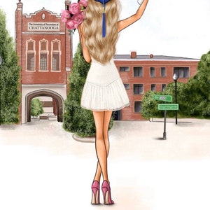 Class of 2024. Graduation Girl With Custom Gown, Background and More ...