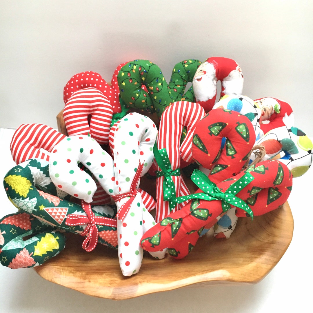 Stuffed Candy Canes, Fabric Candy Canes,christmas Decor,christmas ...