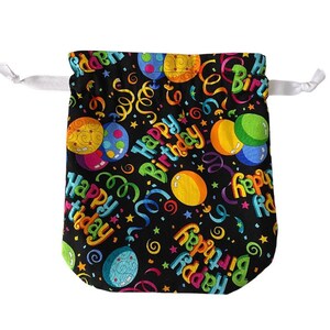 Happy Birthday Drawstring Bag, Bag, HBD Reusable Bag, Cinch Bag ...