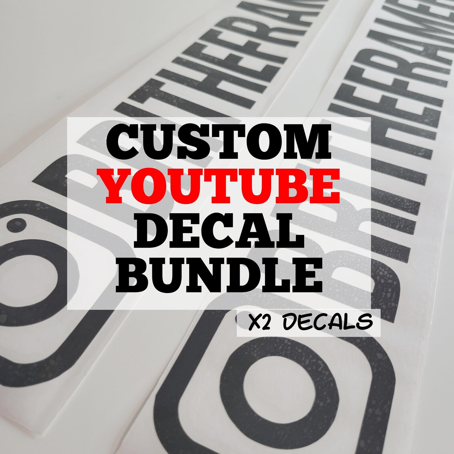 Custom Youtube Sticker Bundle X2! | 2 Decal Stickers Included - Etsy