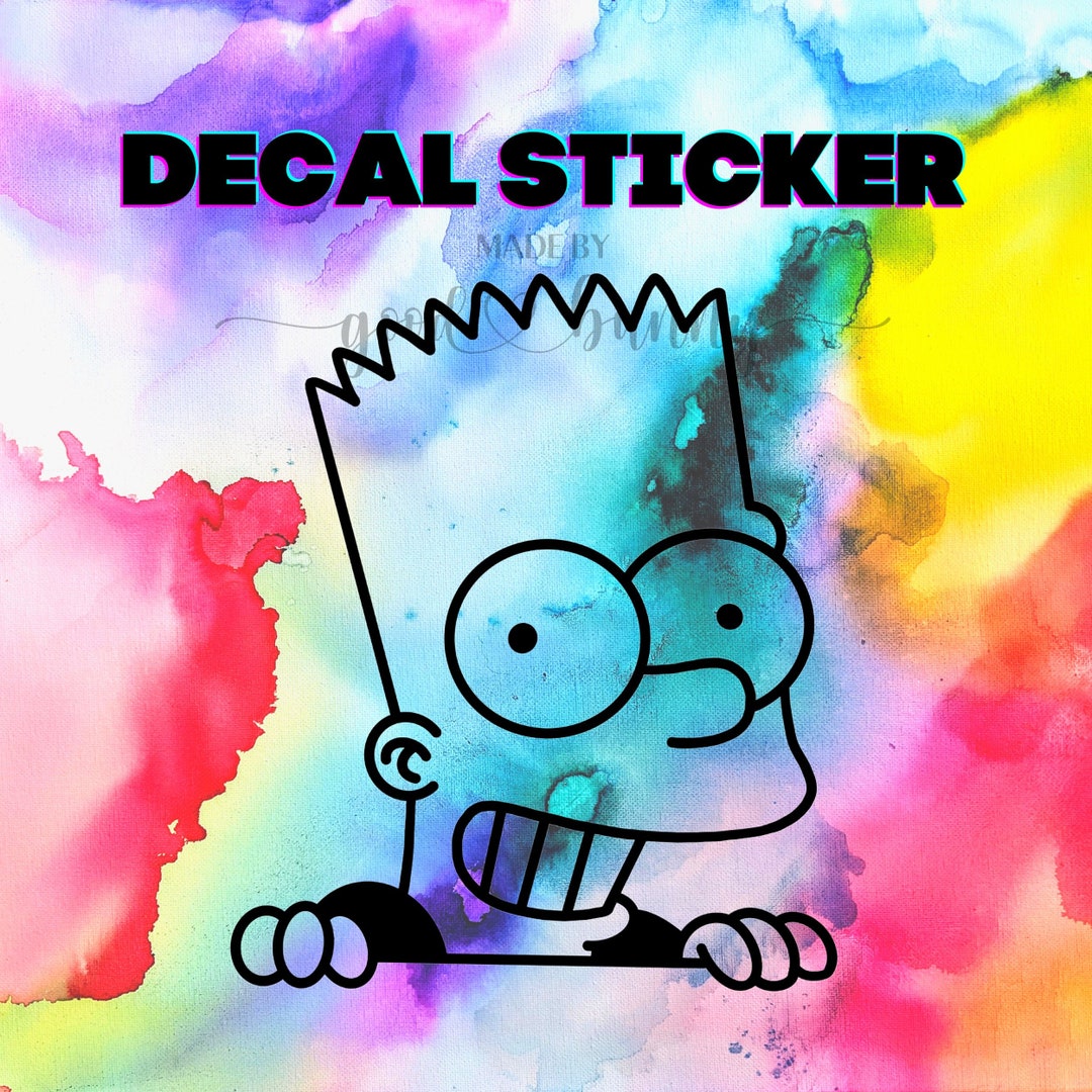 Bart Simpson Peek-a-boo Decal Sticker Bart Simpson Sticker - Etsy