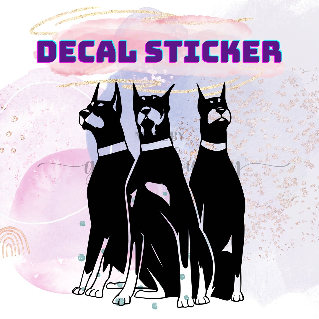 Doberman Dogs Decal Sticker | Laptop Sticker | Dog Sticker | Doberman ...