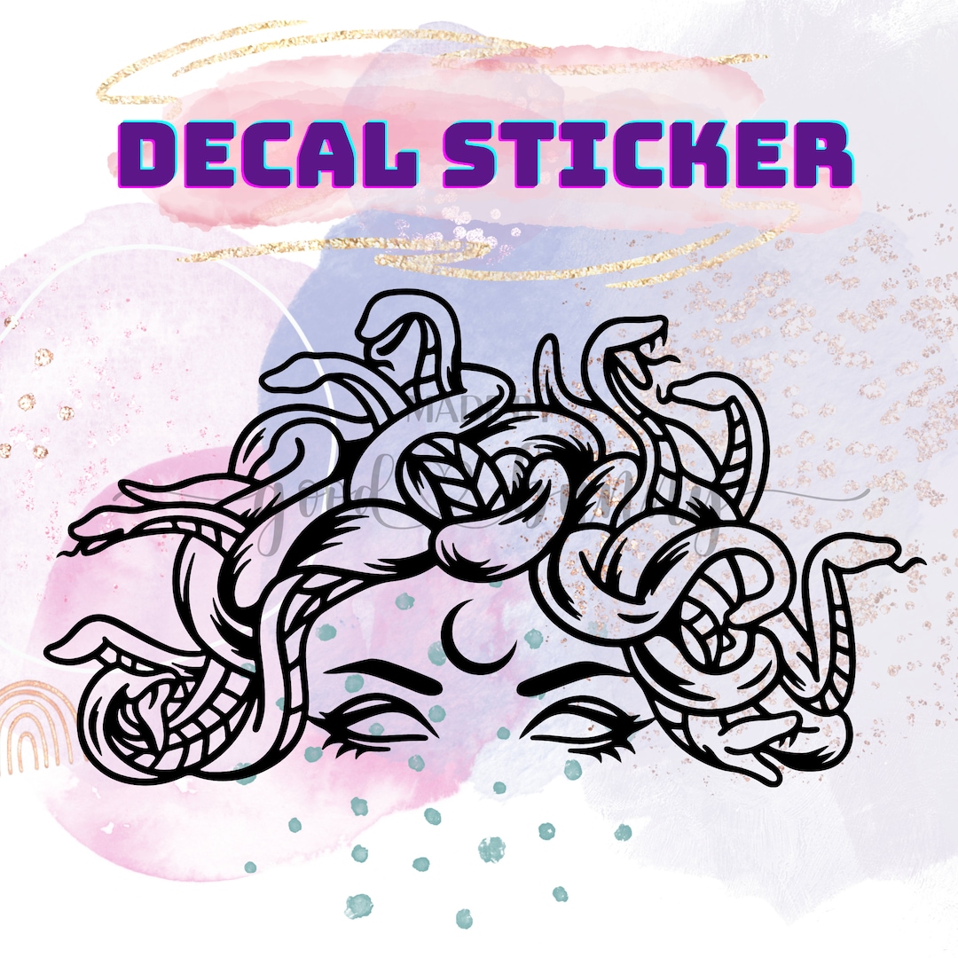 Medusa Decal Sticker | Boho Decal Sticker | Snake Hair Decal Sticker - Etsy