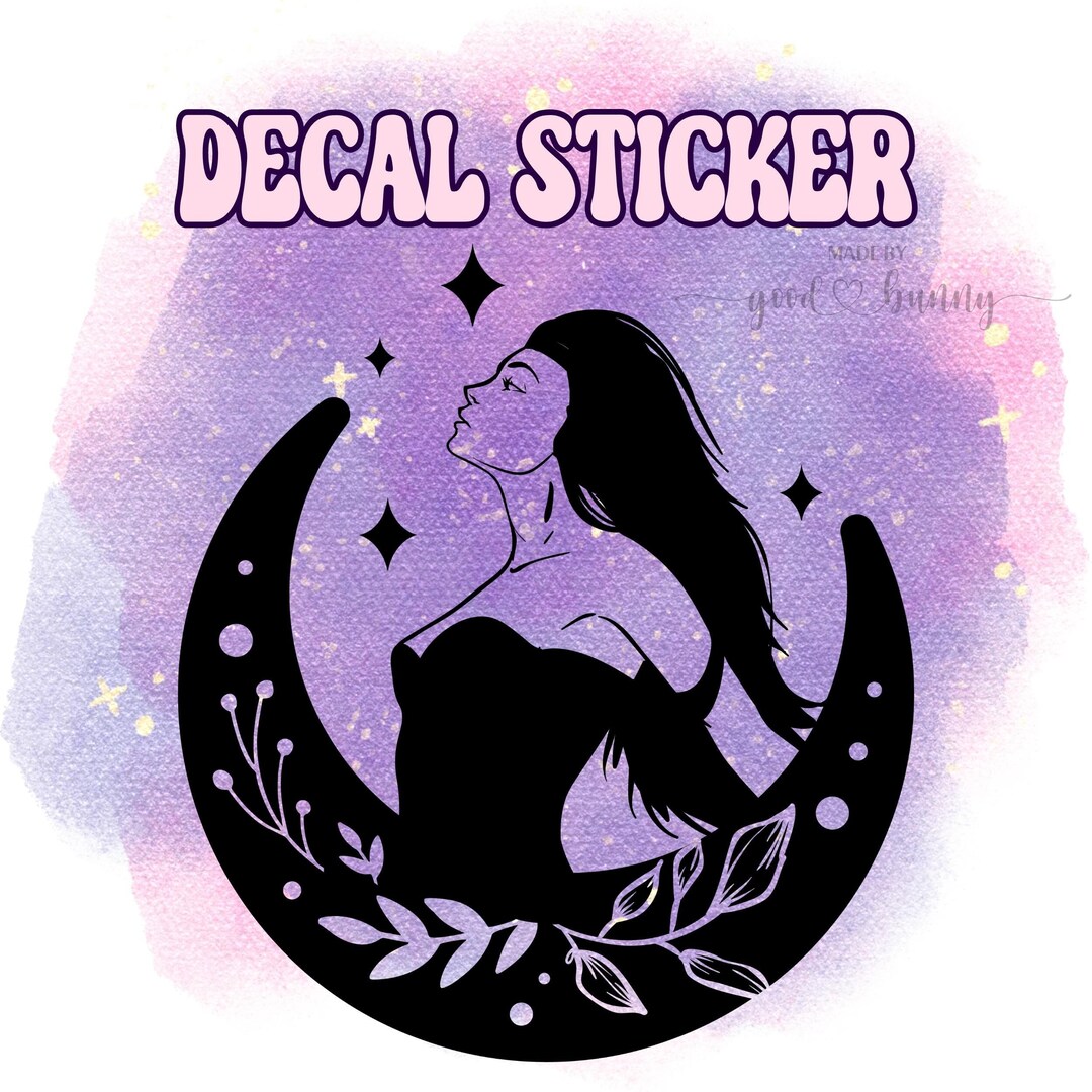Celestial Girl Decal Sticker | Boho Decal Sticker | Moon Decal Sticker ...