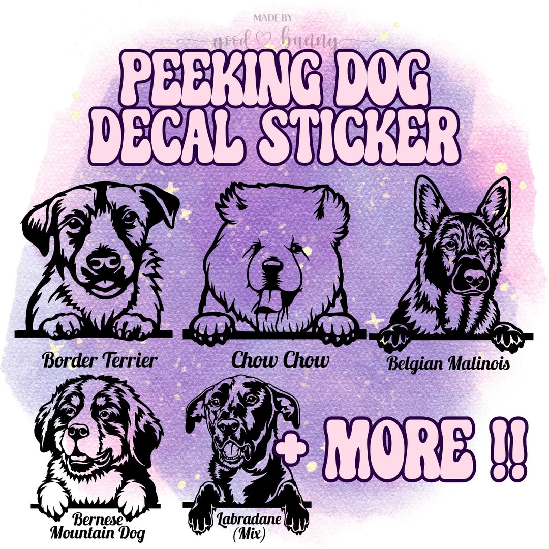Dog Peek a Boo Car Decal Sticker | Peek a Boo Sticker | Car Peek a Boo ...