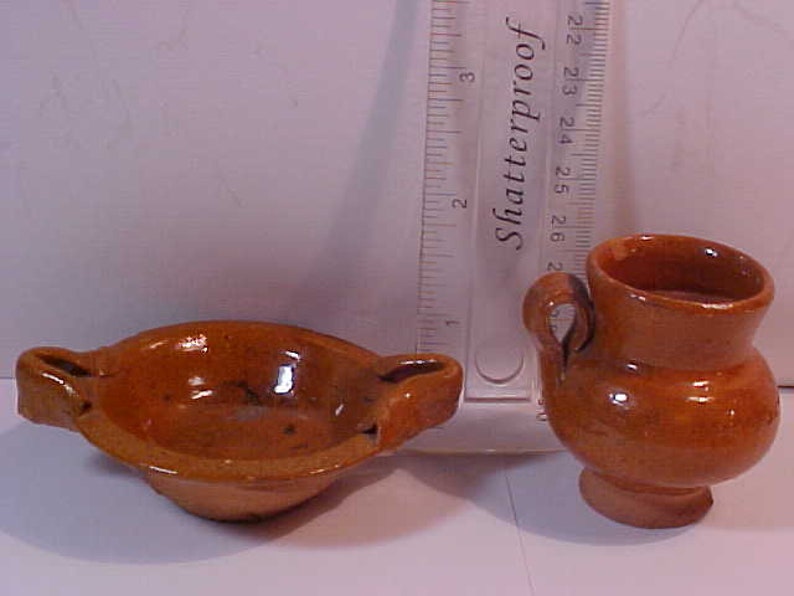 Vintage Antique MINIATURE Pottery PITCHER and BOWL Set Hand - Etsy