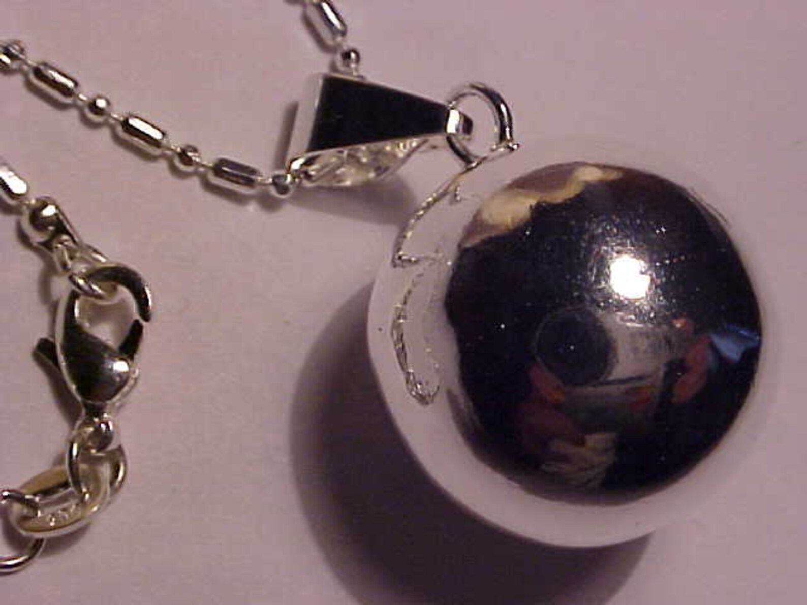 22mm Sterling Silver Jingle Ball angel Caller Pendant With - Etsy