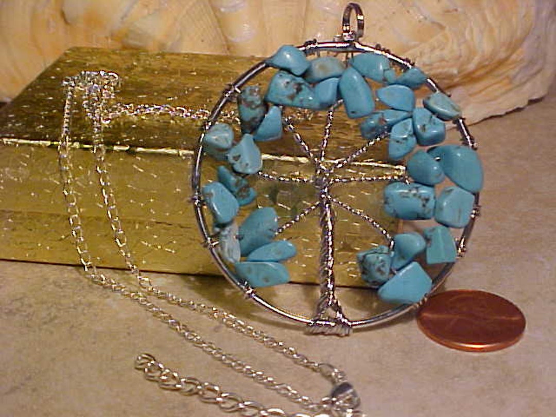 Etsy W-157 Gorgeous Tourquoise Gemstone Chips Made Into A Silvertone ...