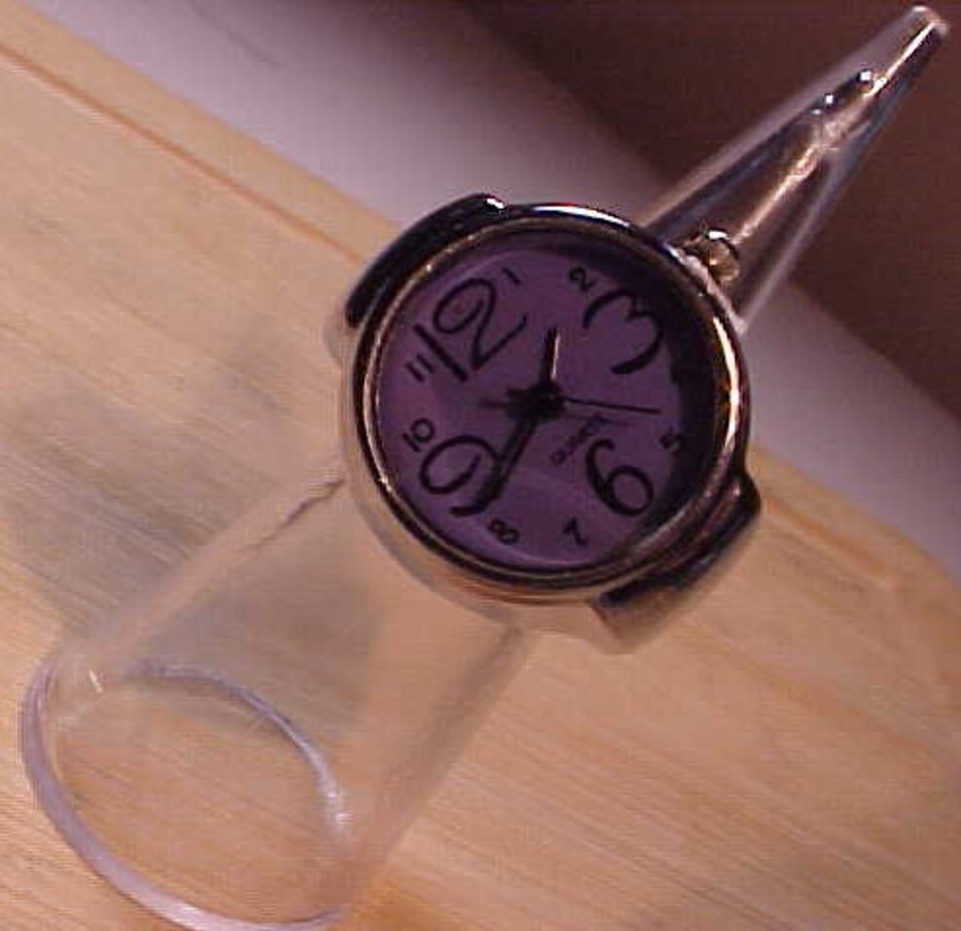R-W-2 PURPLE Dial FINGER WATCH Quartz Digital Dial, Surgical Stainless ...