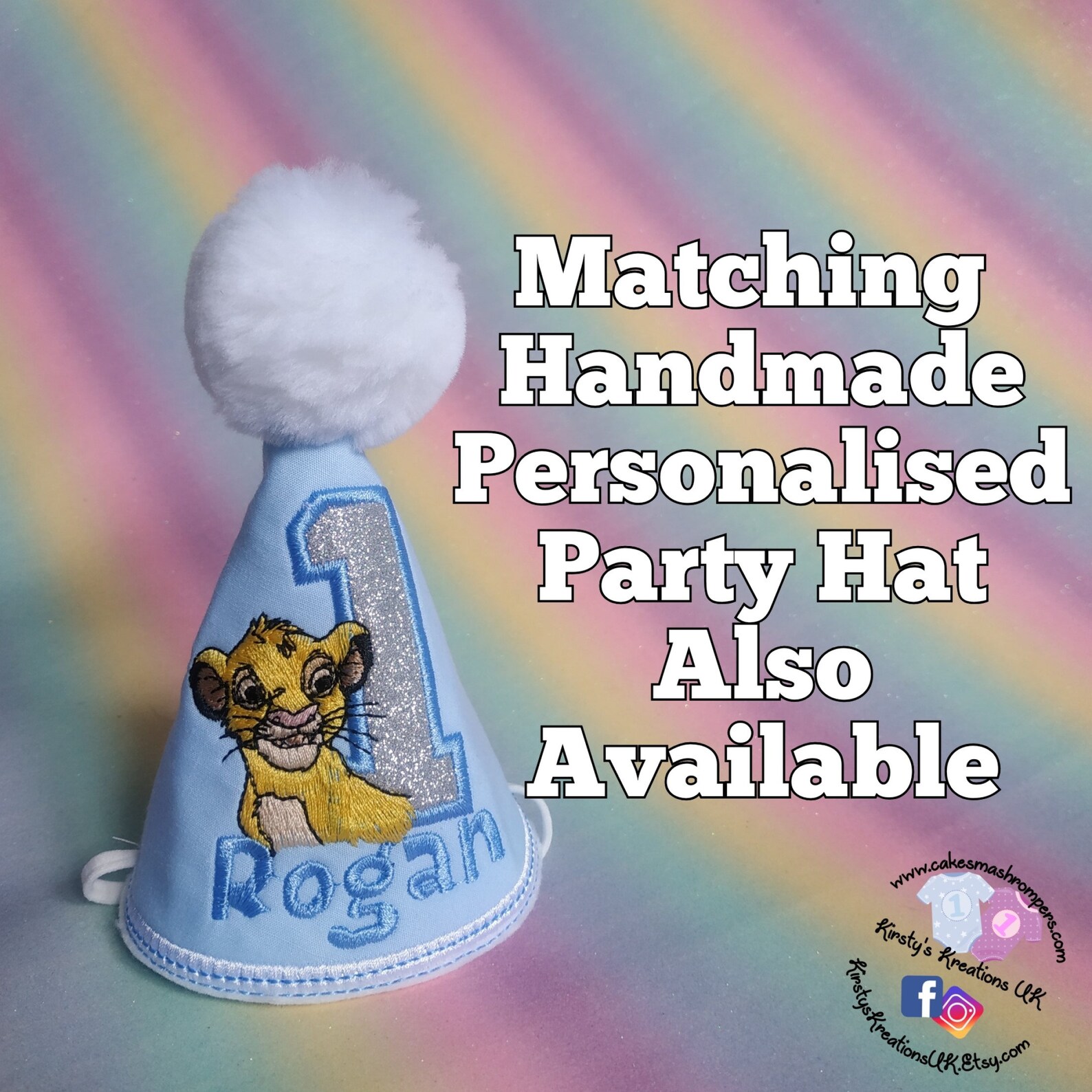 Baby Blue Simba Cake Smash Romper Embroidered Romper in a - Etsy UK