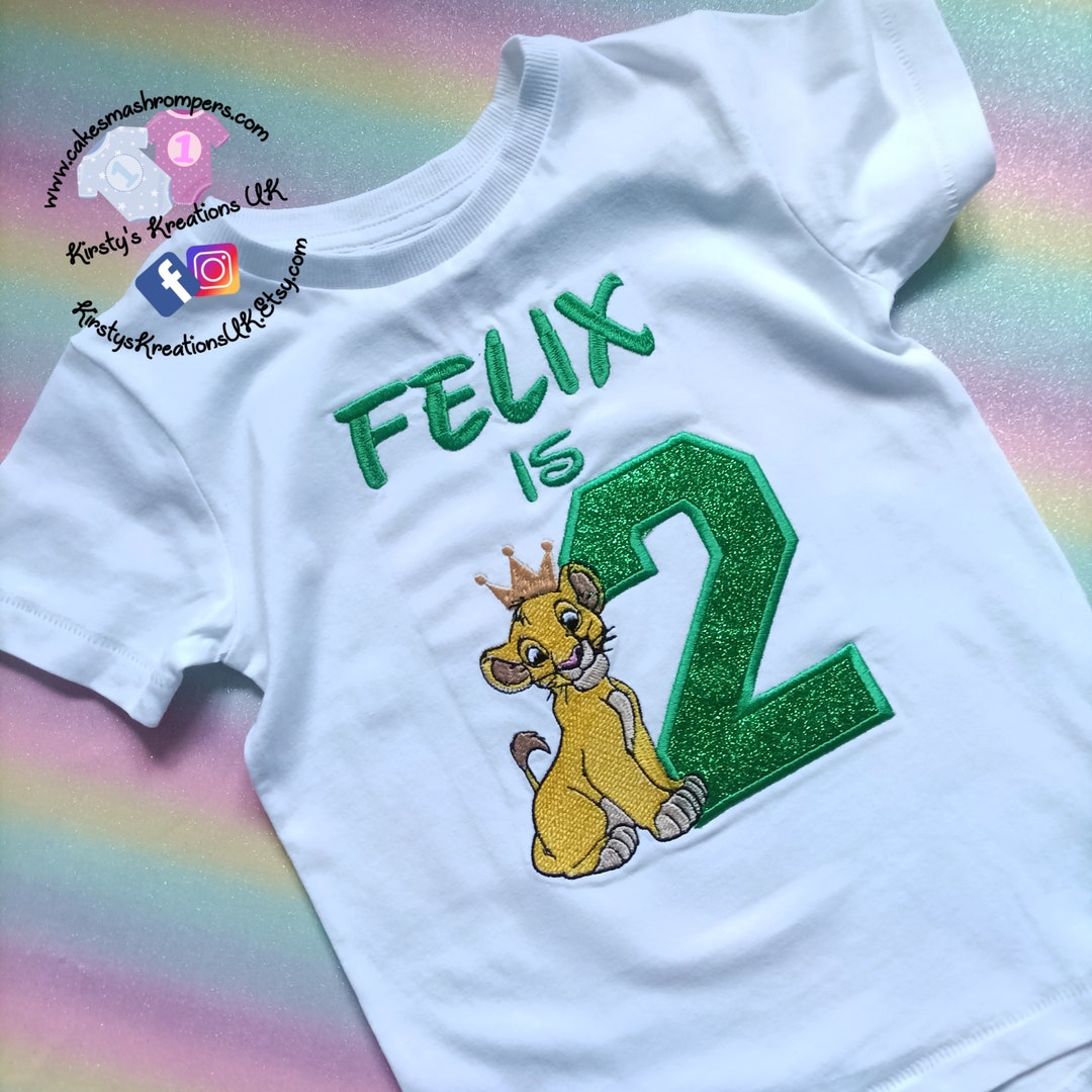 Simba Lion King Wild One Safari Birthday T-shirt Embroidered Shirt With ...