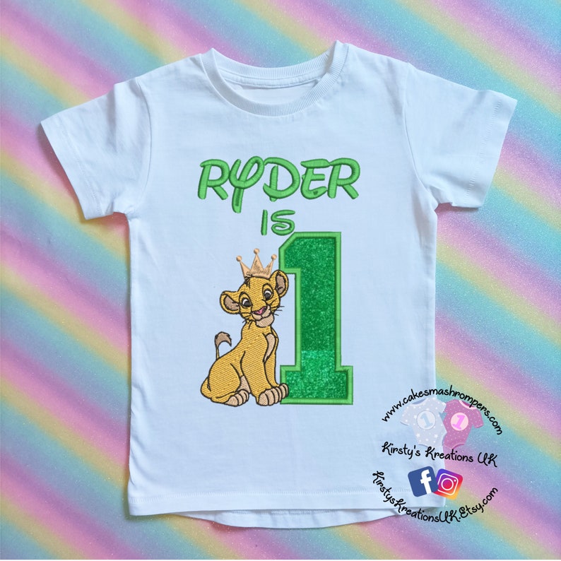 Simba Lion King Wild One Safari Birthday T-shirt Embroidered Shirt With ...