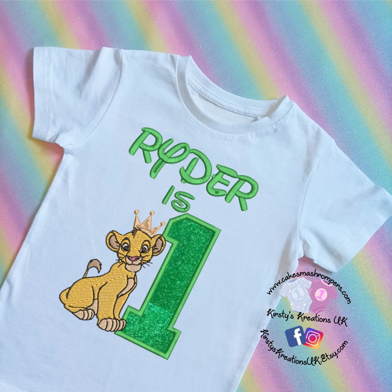 Simba Lion King Wild One Safari Birthday T-shirt Embroidered Shirt With ...