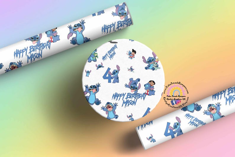 Personalized Disney Stitch Wrapping Paper – Birthday Gift Wrap - Etsy