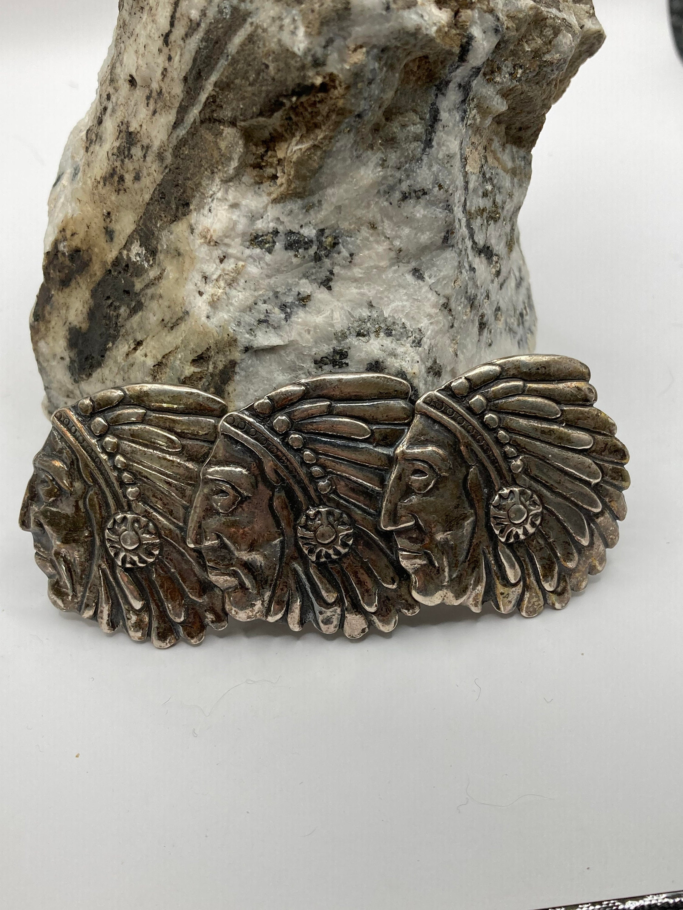 Vintage Native American Indian Head Barrette - Etsy