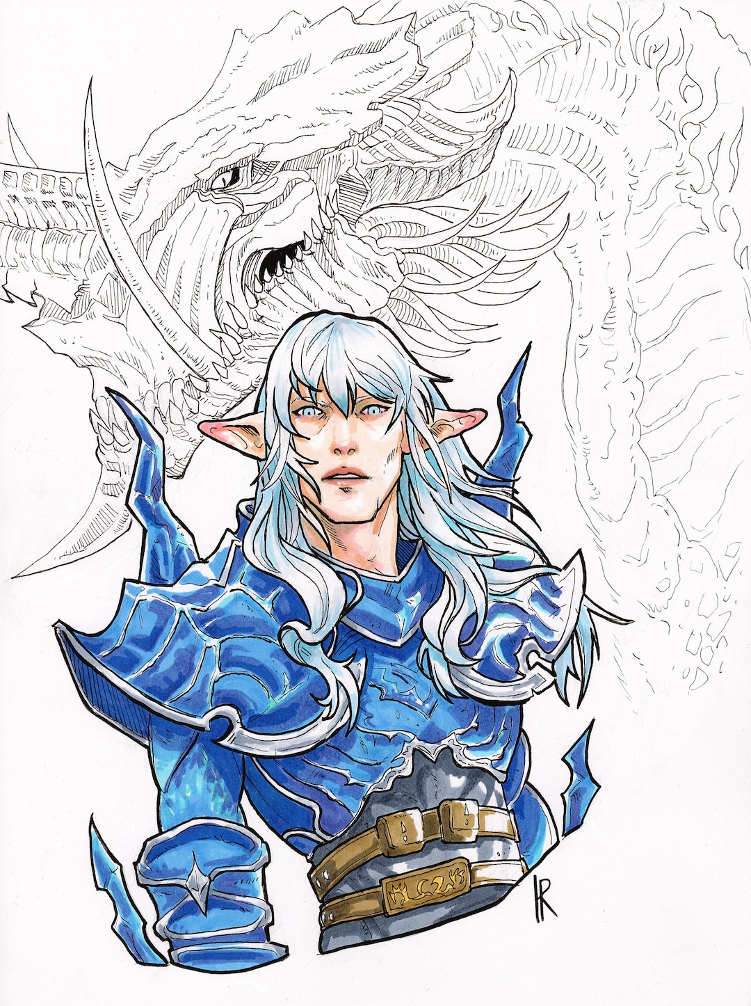 Final Fantasy XIV: Estinien & Vrtra Art Print - Etsy
