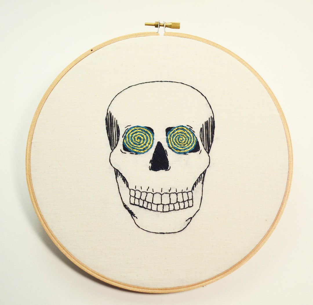 Hypnotic Skull Embroidery Skull Under Hypnosis Embroidery Hypnotic ...
