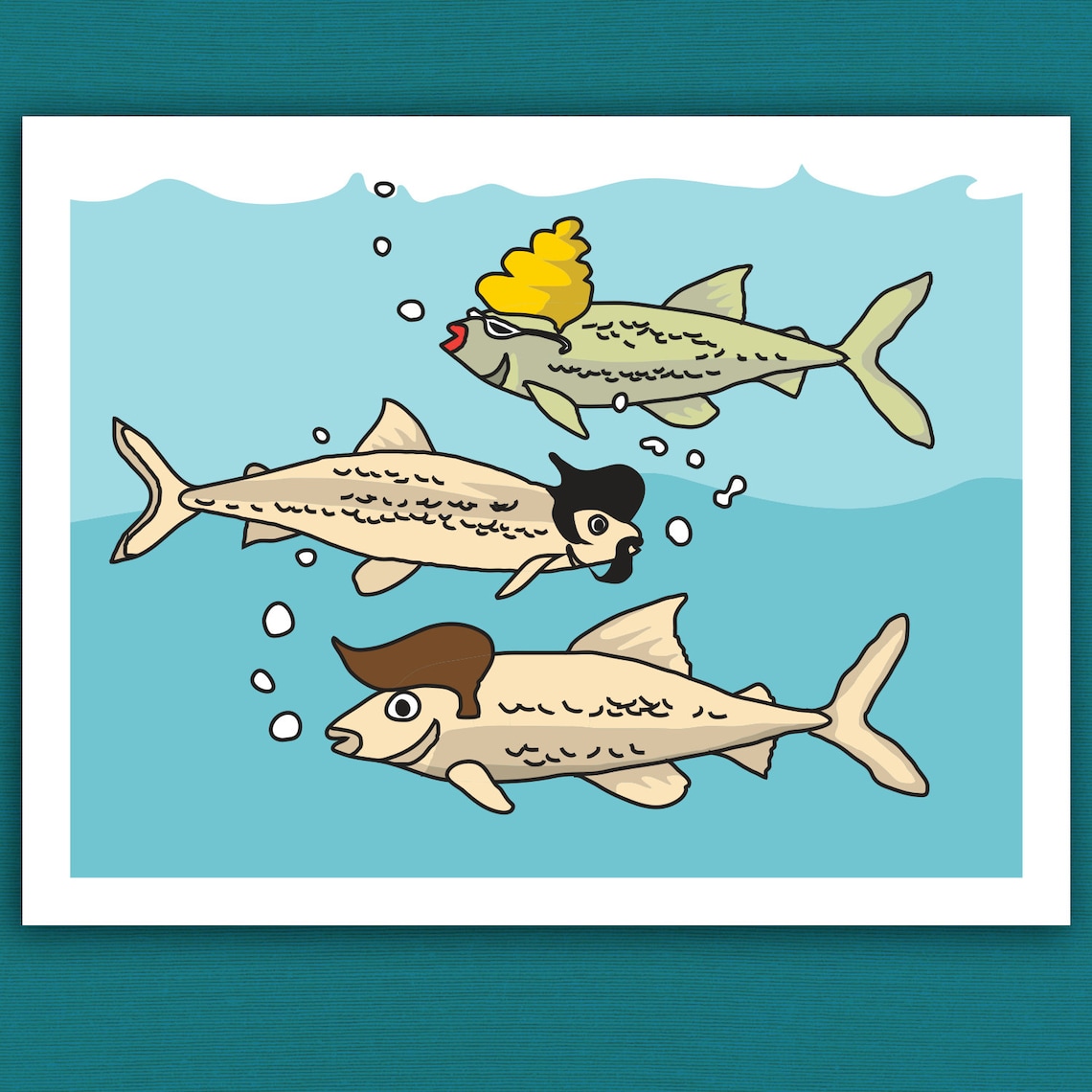 Herring. Funny When They All Get Together. Comic Cartoon With Fashion ...