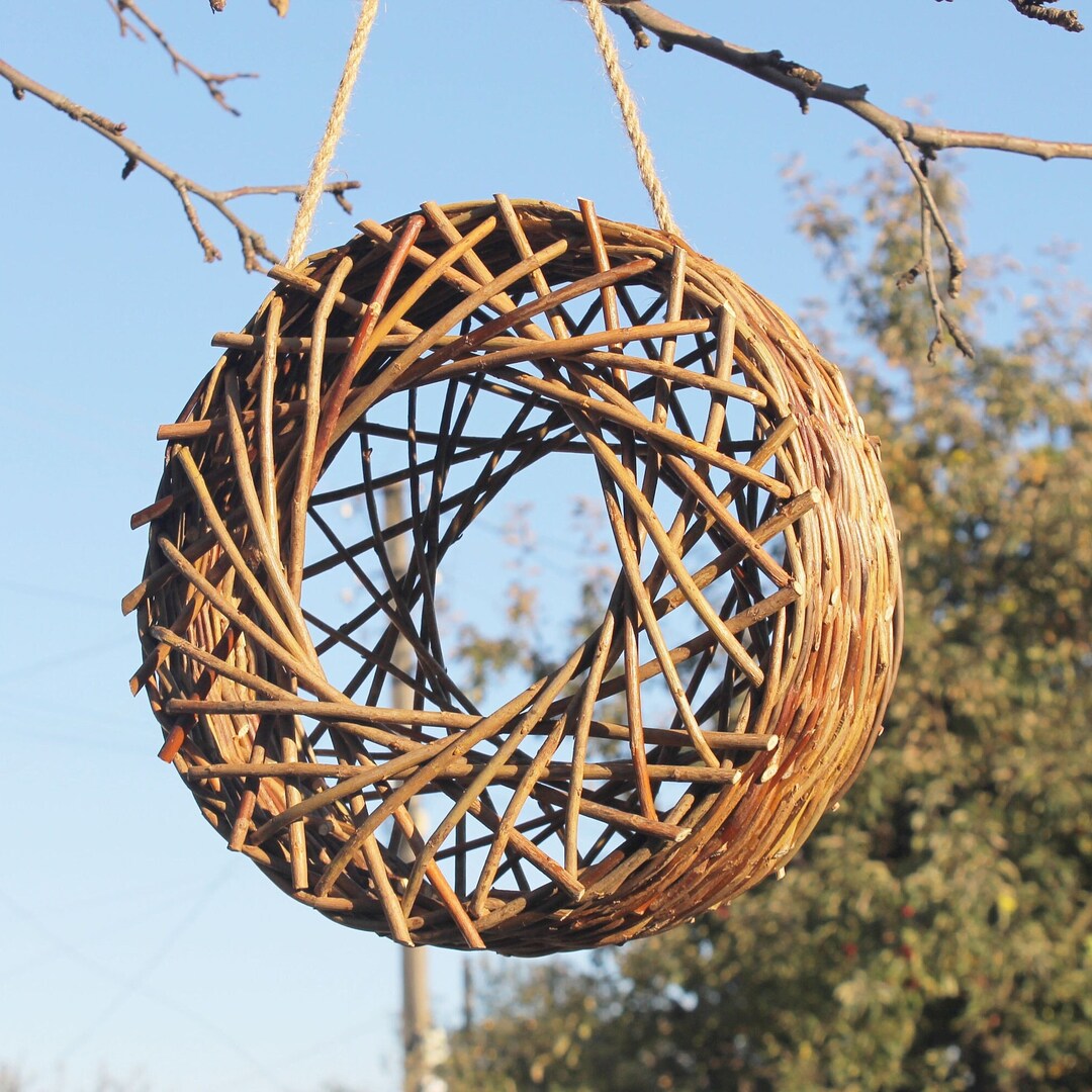 Willow Bird Feeder Hanging Round Window Bird Feeder - Etsy