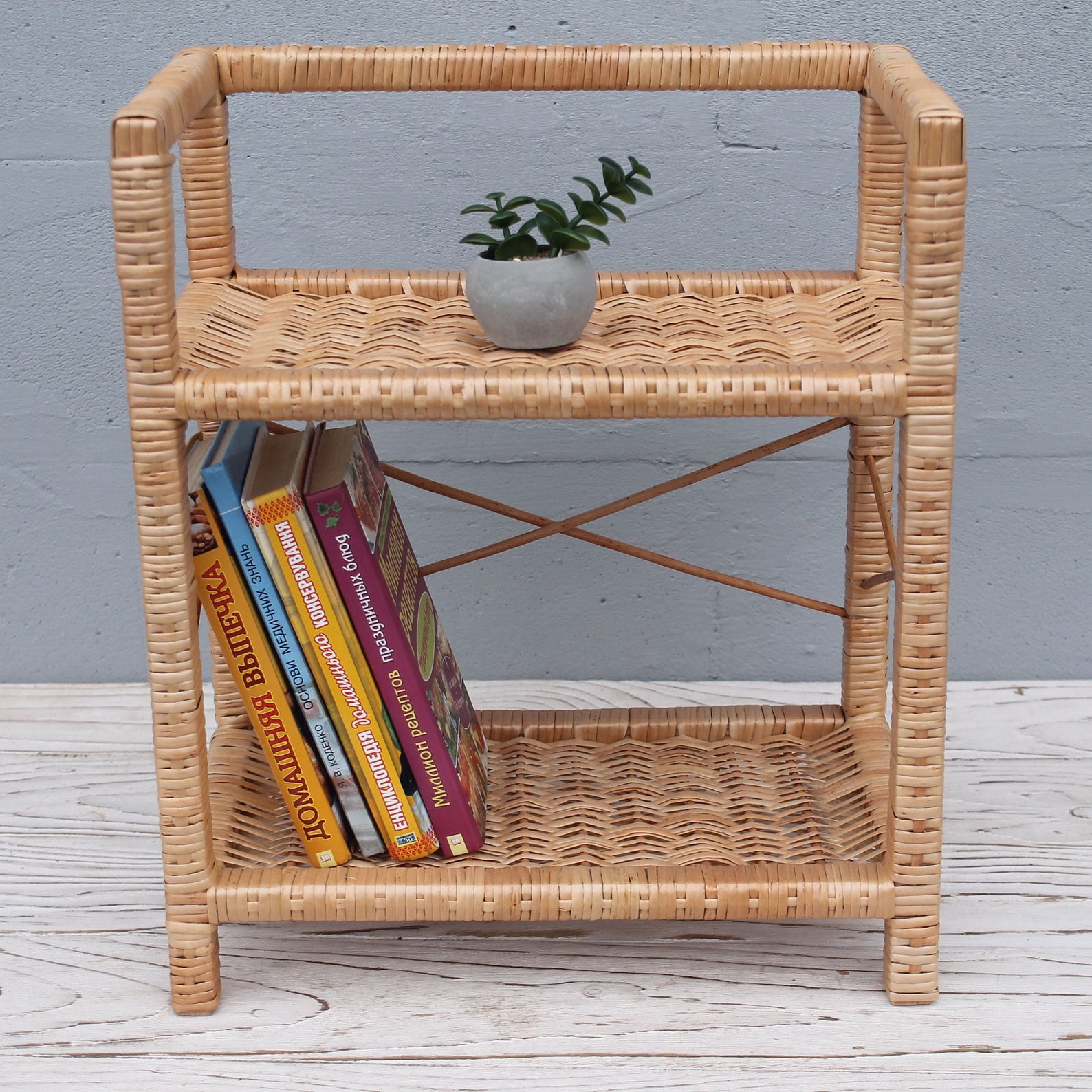 Wicker Book Shelf Wall Hanging Shelf for Nursery - Etsy