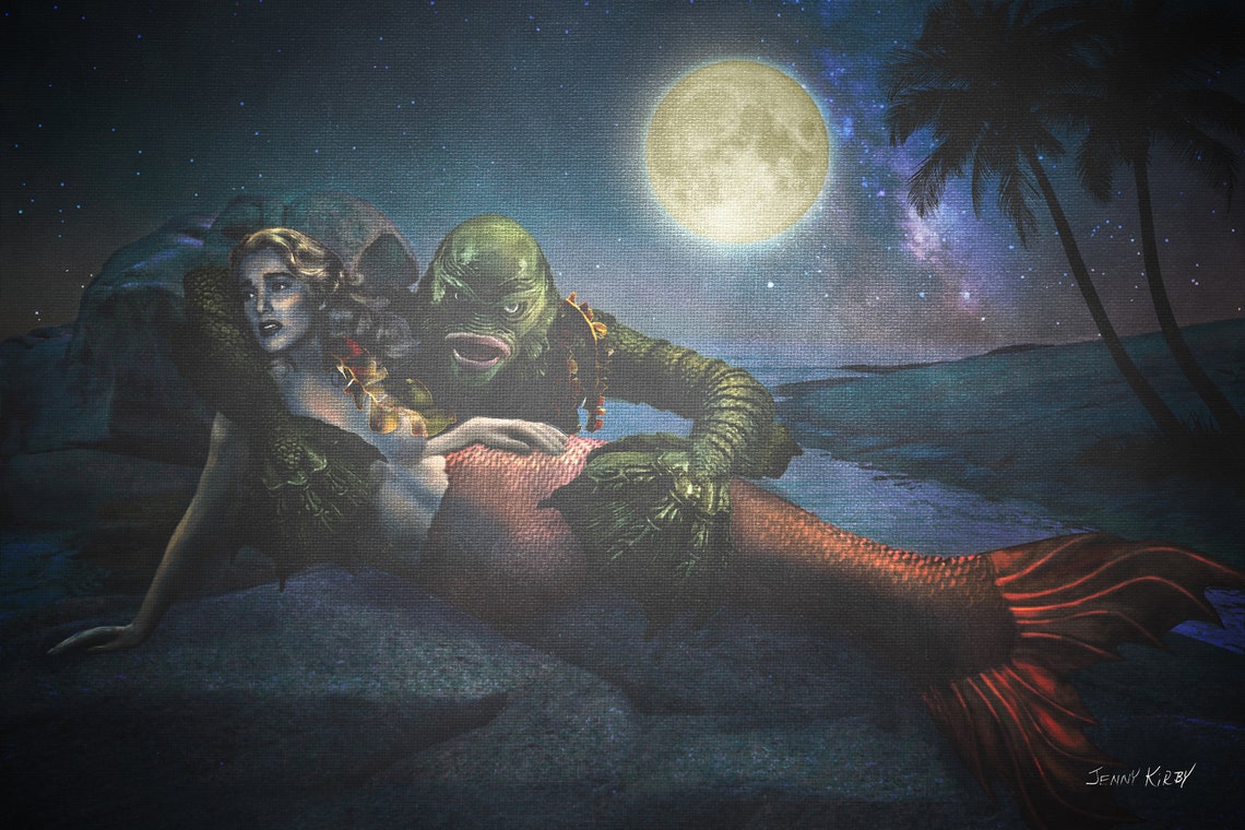 Tropical Gothic: the Creature From the Black Lagoon & Mermaid - Etsy