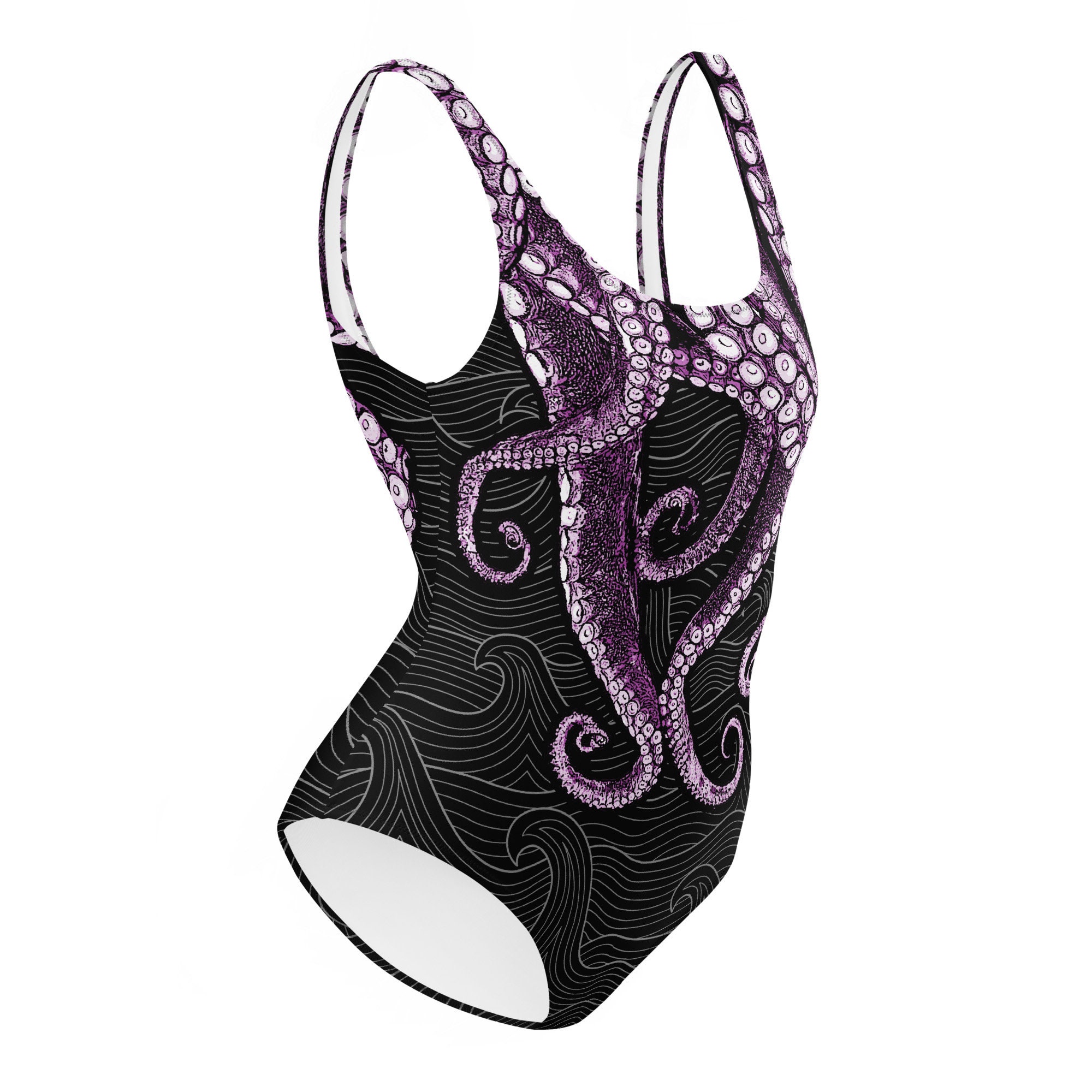 Gothic Sea Witch Purple Tentacle One-piece Women's Swimsuit - Etsy