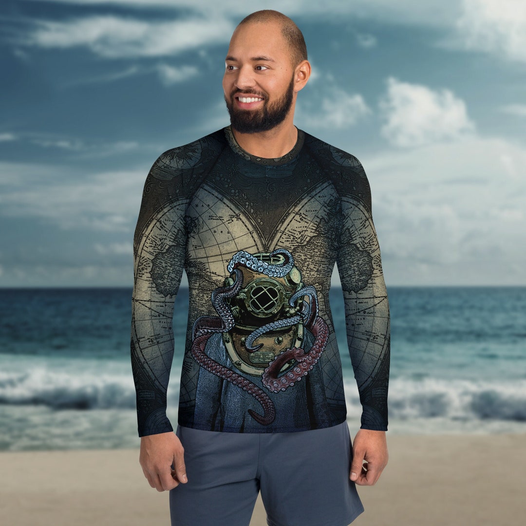 Mark V Dive Helmet and Octopus Tentacle Men's Rash Guard - Etsy