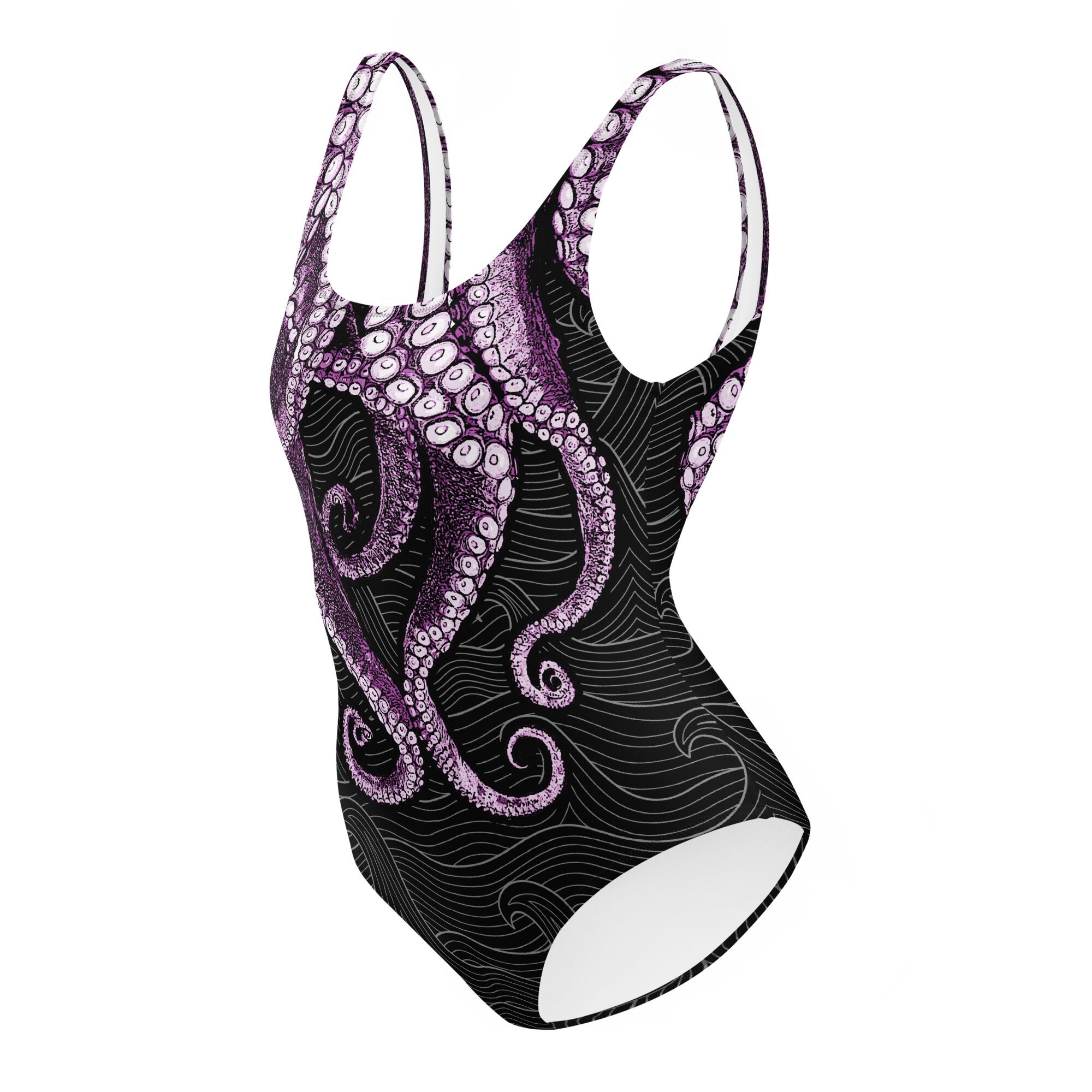 Gothic Sea Witch Purple Tentacle One-piece Women's Swimsuit - Etsy