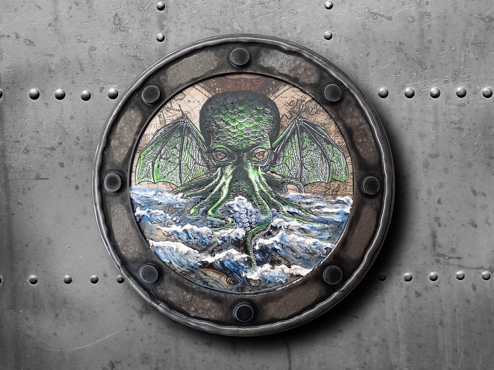 Cthulhu Porthole Frame Nautical Art - Etsy