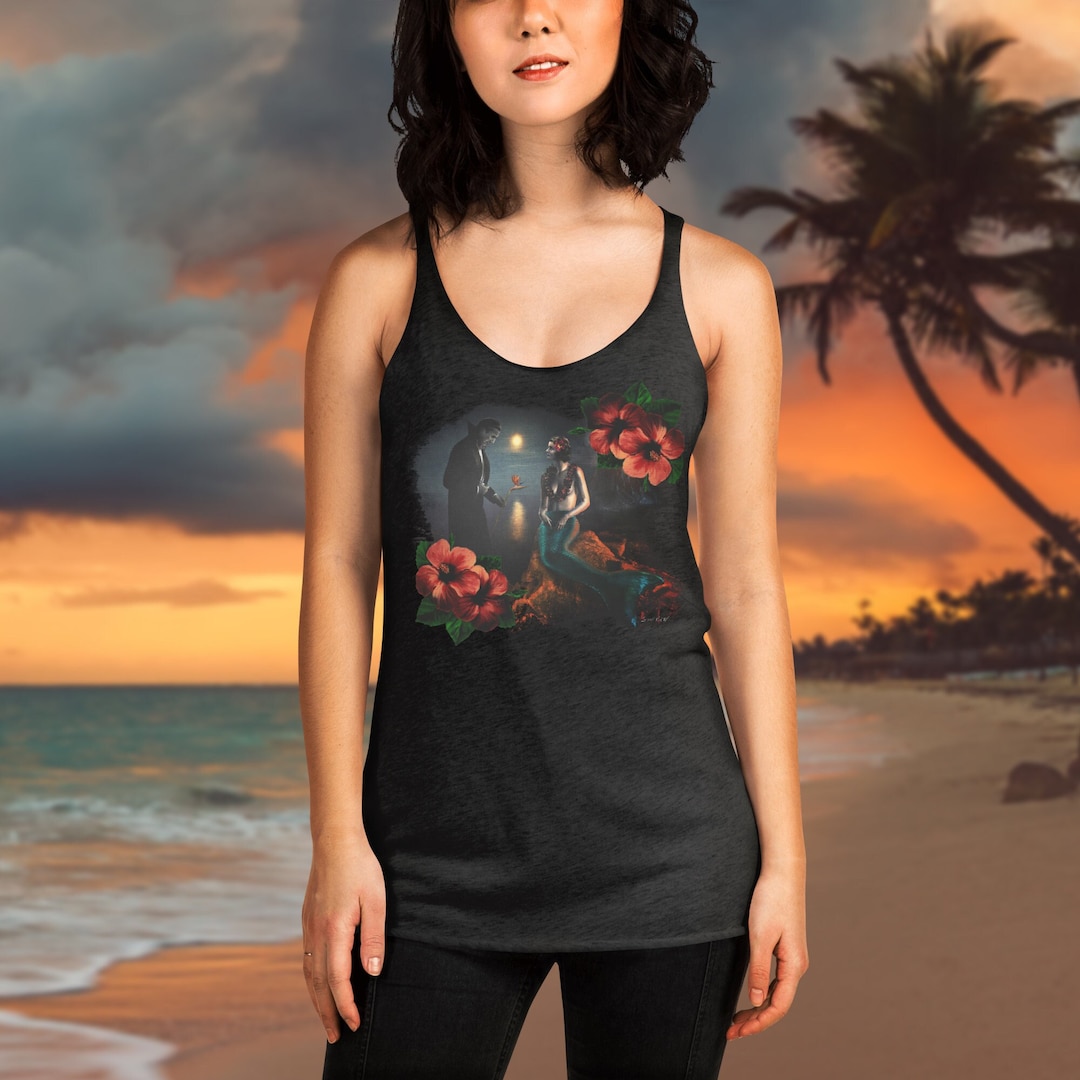 Tropical Gothic: Bela Lugosi Dracula and Mermaid Women's Racerback Tank ...
