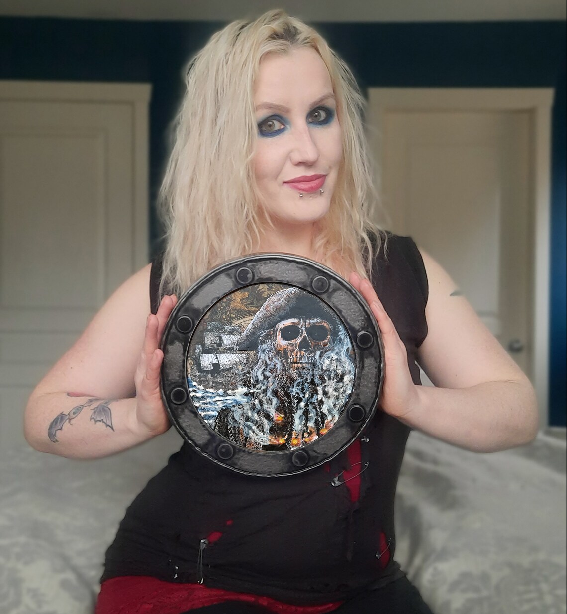 Blackbeard Ghost Pirate Nautical Port Hole Frame Art - Etsy