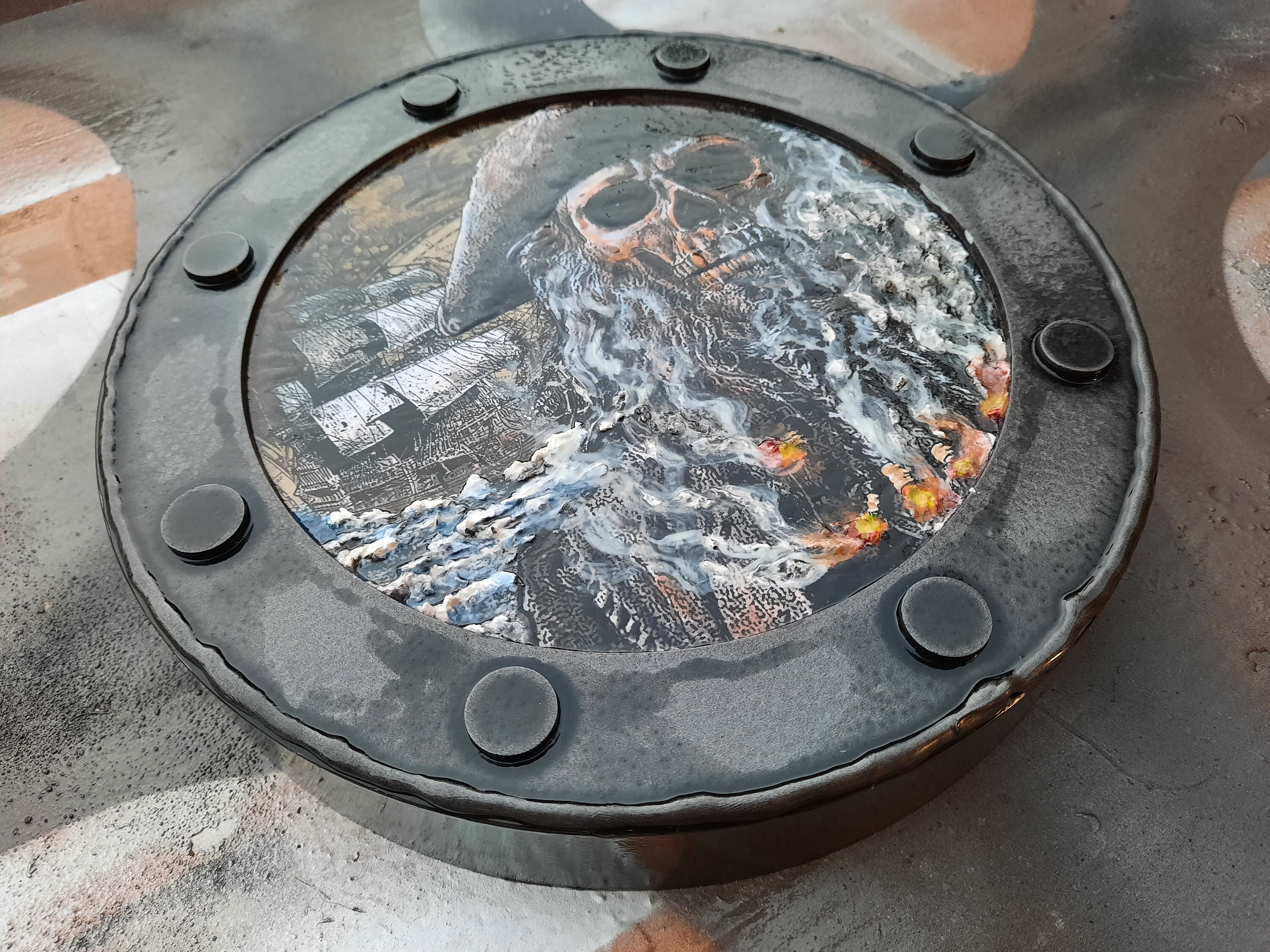 Blackbeard Ghost Pirate Nautical Port Hole Frame Art - Etsy