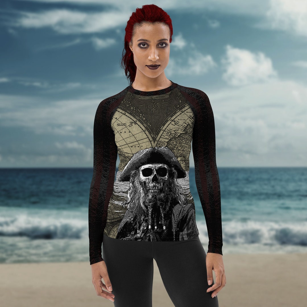 Women's Pirate Rash Guard - Blackbeard's Ghost - Etsy
