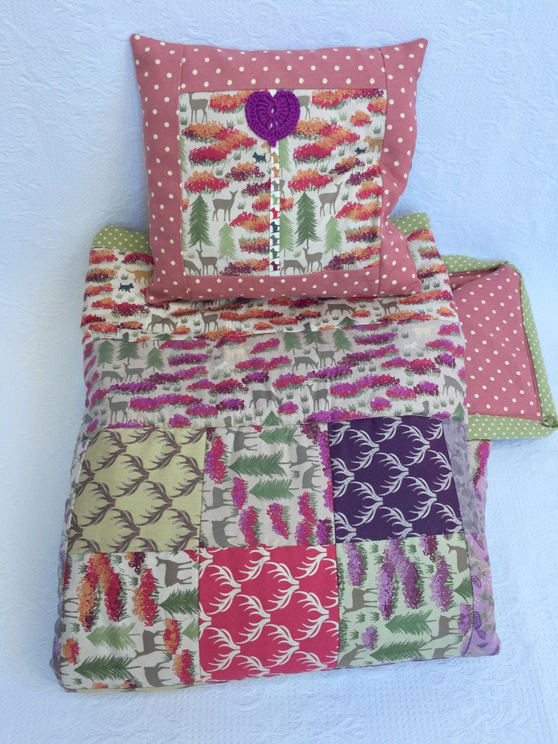 Thick Nursery Patchwork Quilt Set A Walk With Dogs Baby - Etsy