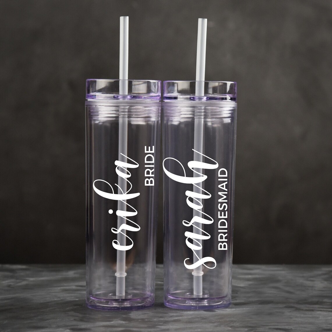 SKINNY CUSTOM TUMBLERS Clear Acrylic Tumblers With Lids and | Etsy