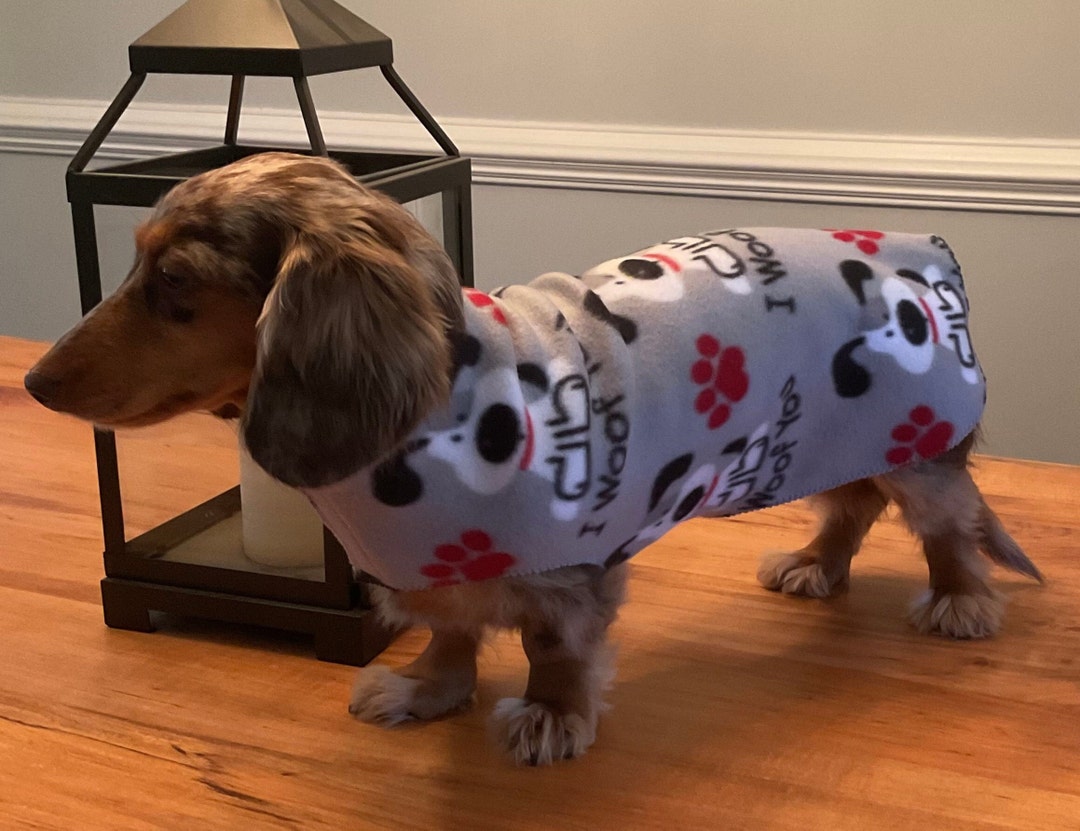 Custom Fleece Dog Pullover, Lightweight Dachshund Coat With Velcro - Etsy