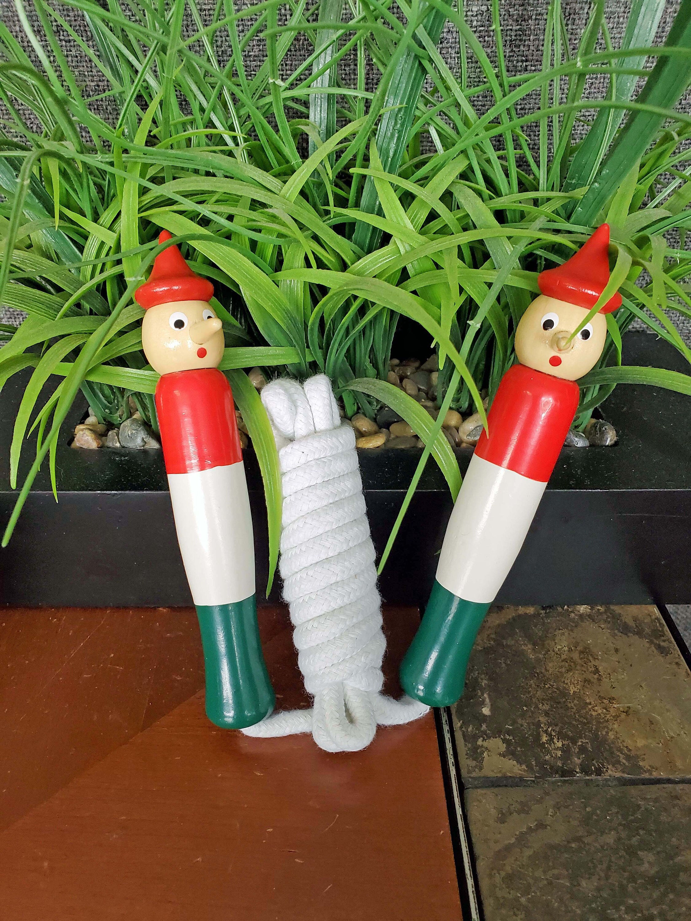 Pinocchio Jump Rope With Wood Handles for Kids Outdoor Activity, Fun ...