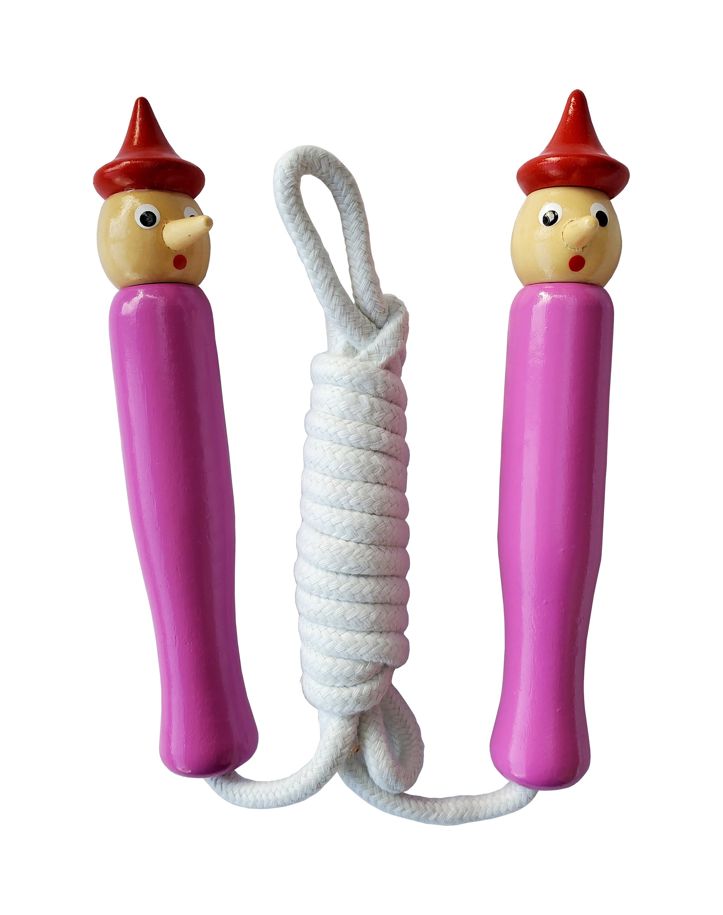 Pinocchio Jump Rope With Wood Handles for Kids Outdoor Activity, Fun ...