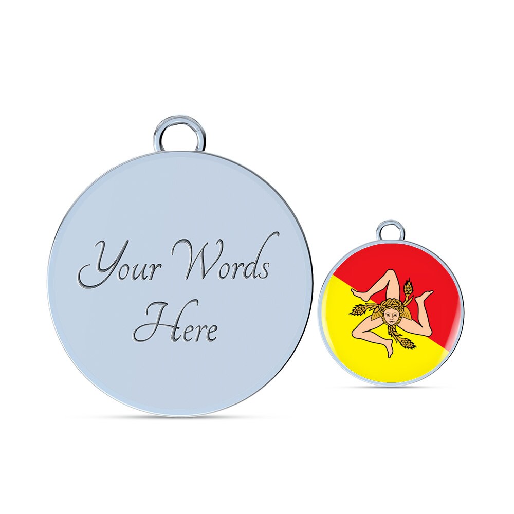 Sicilian Flag With Circle Charm Bangle - Etsy