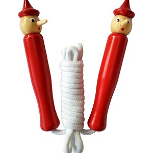 Pinocchio Jump Rope With Wood Handles for Kids - Outdoor Activity, Fun ...