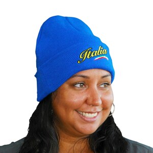 Blue Italia Knit Ski Cap - Etsy