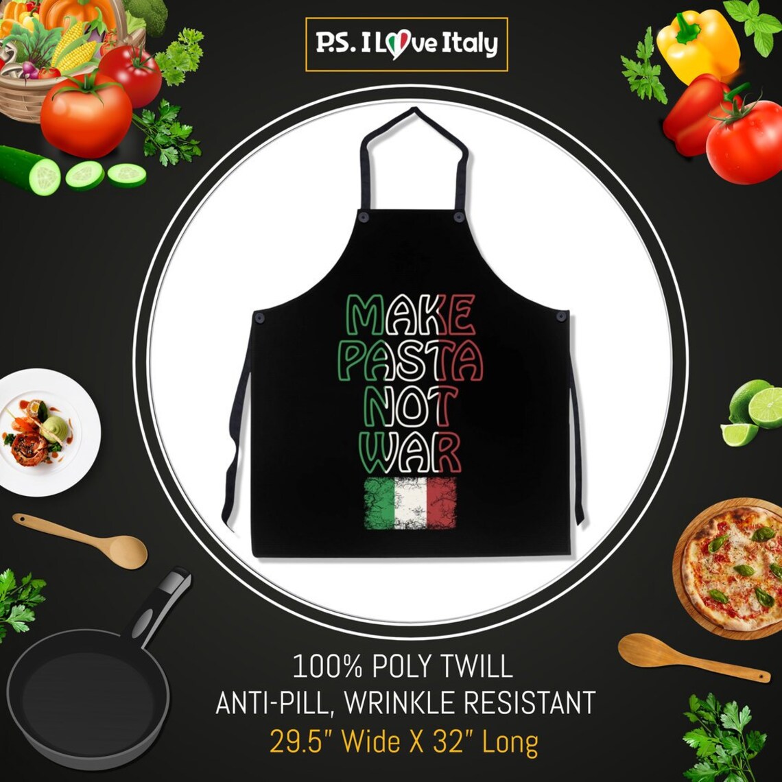 Make Pasta Not War Apron | Etsy