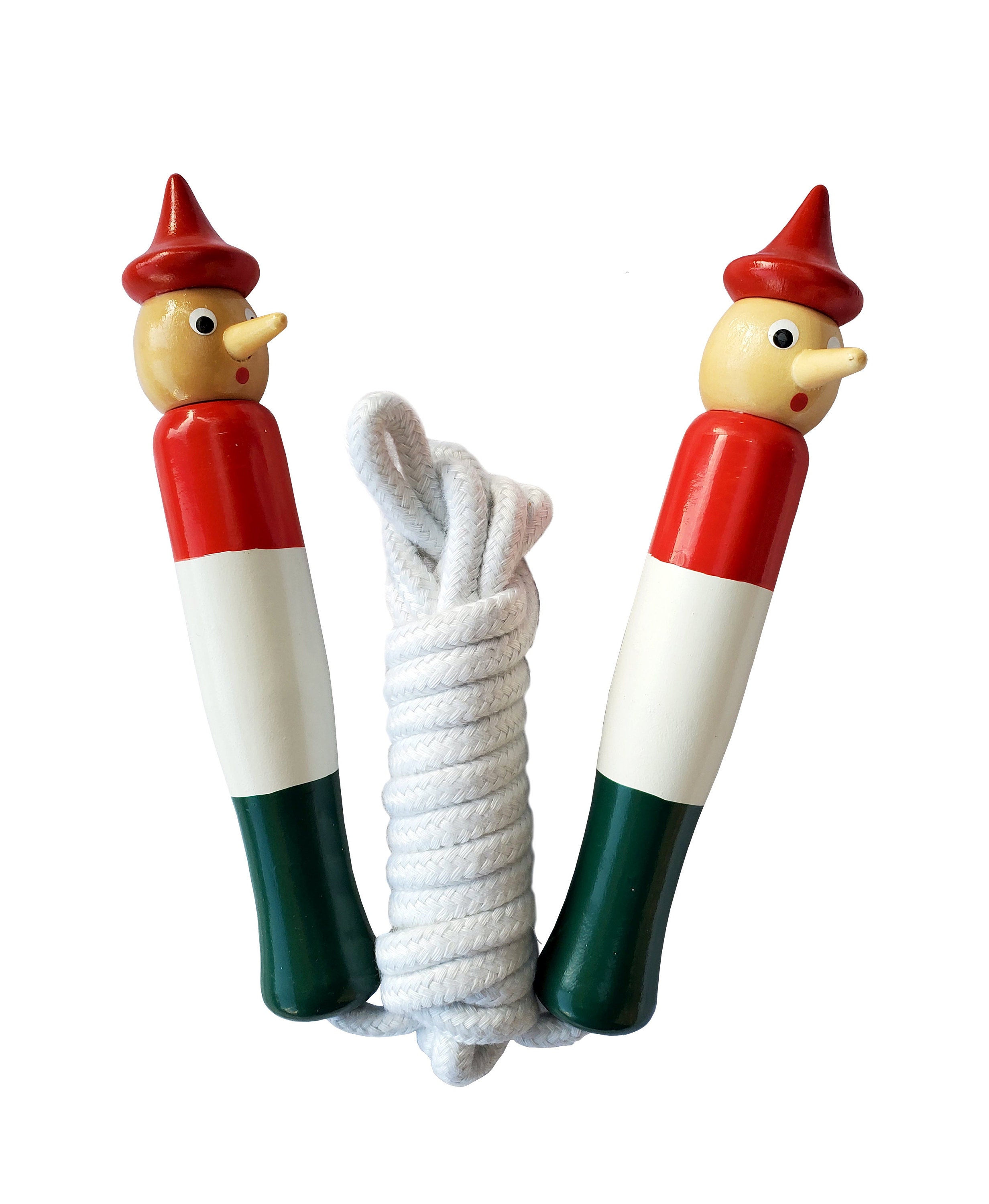 Pinocchio Jump Rope With Wood Handles for Kids Outdoor Activity, Fun ...