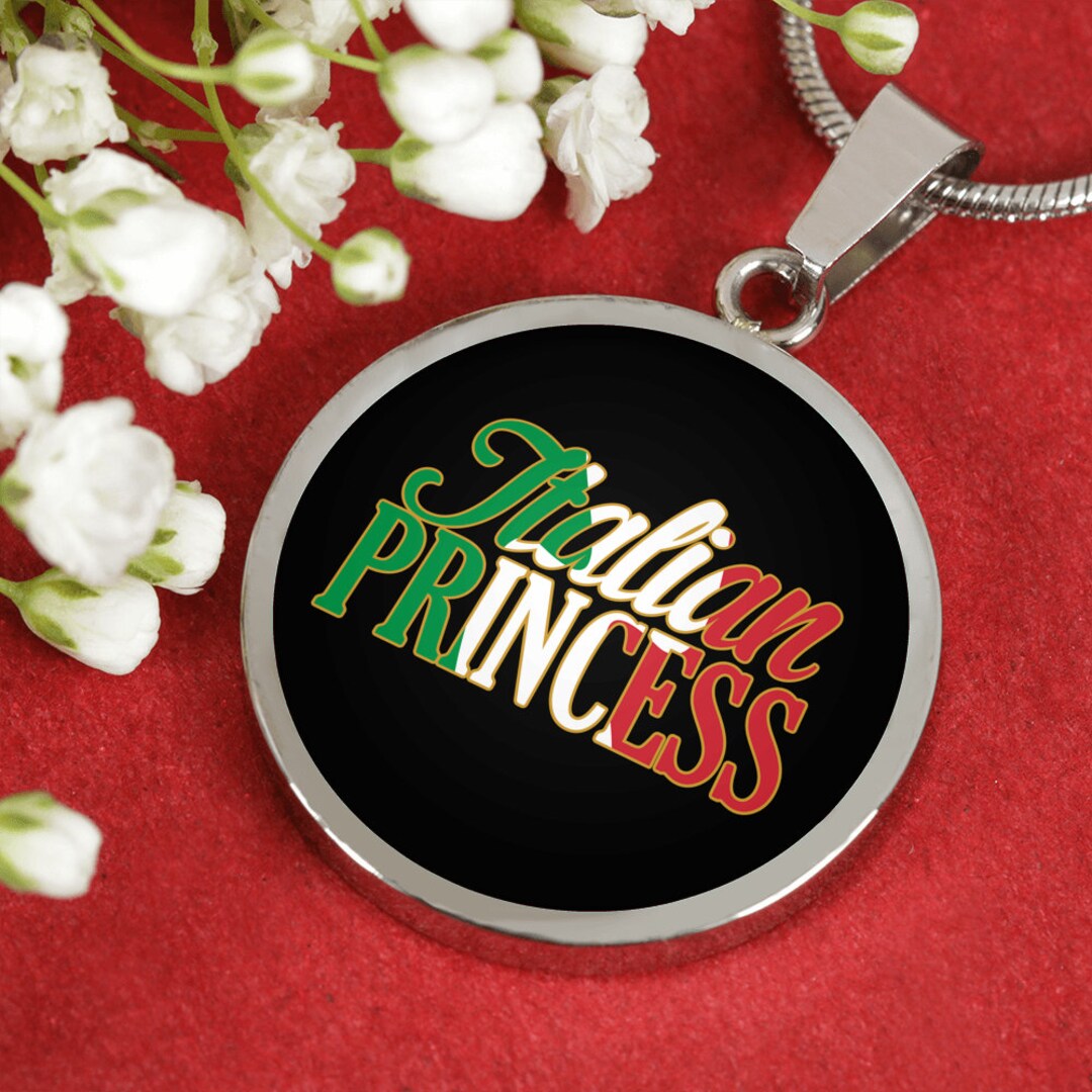 DUMMY of Italian Princess With Black Circle Pendant Necklace - Etsy