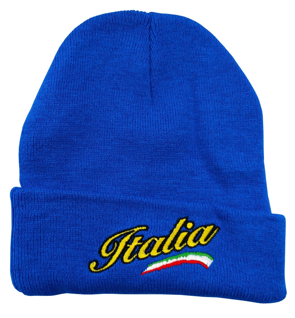 Blue Italia Knit Ski Cap - Etsy