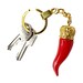 Italian Horn Keychain Red With Gold Chain - Etsy