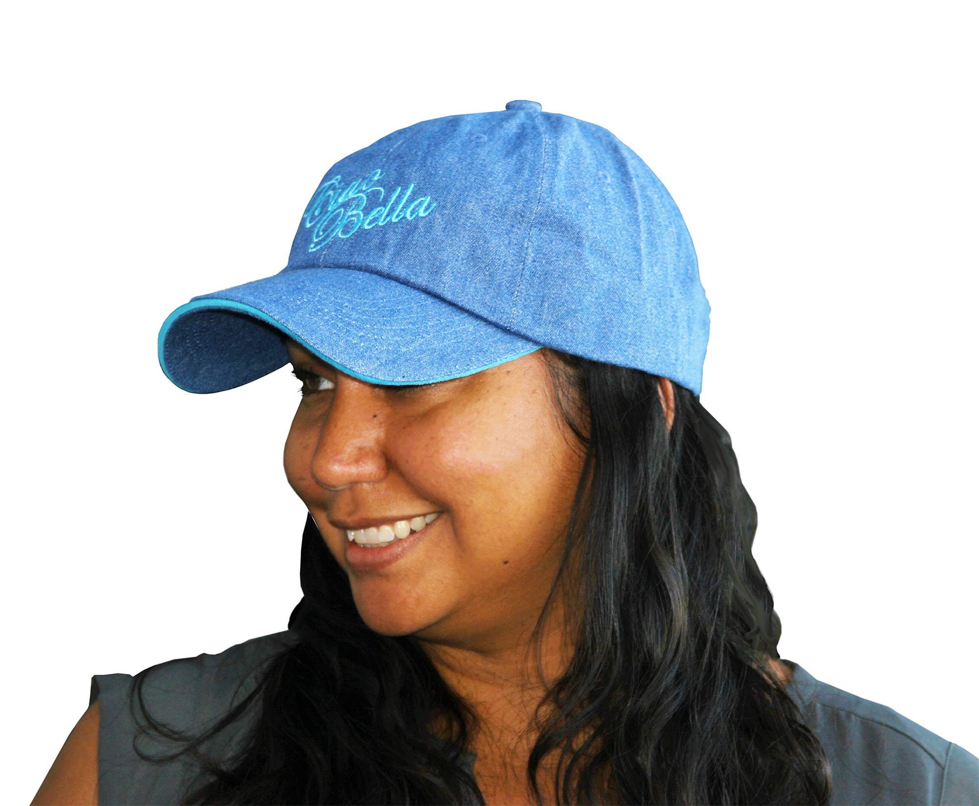 Ciao Bella Denim Baseball Cap With Blue Embroidery - Etsy