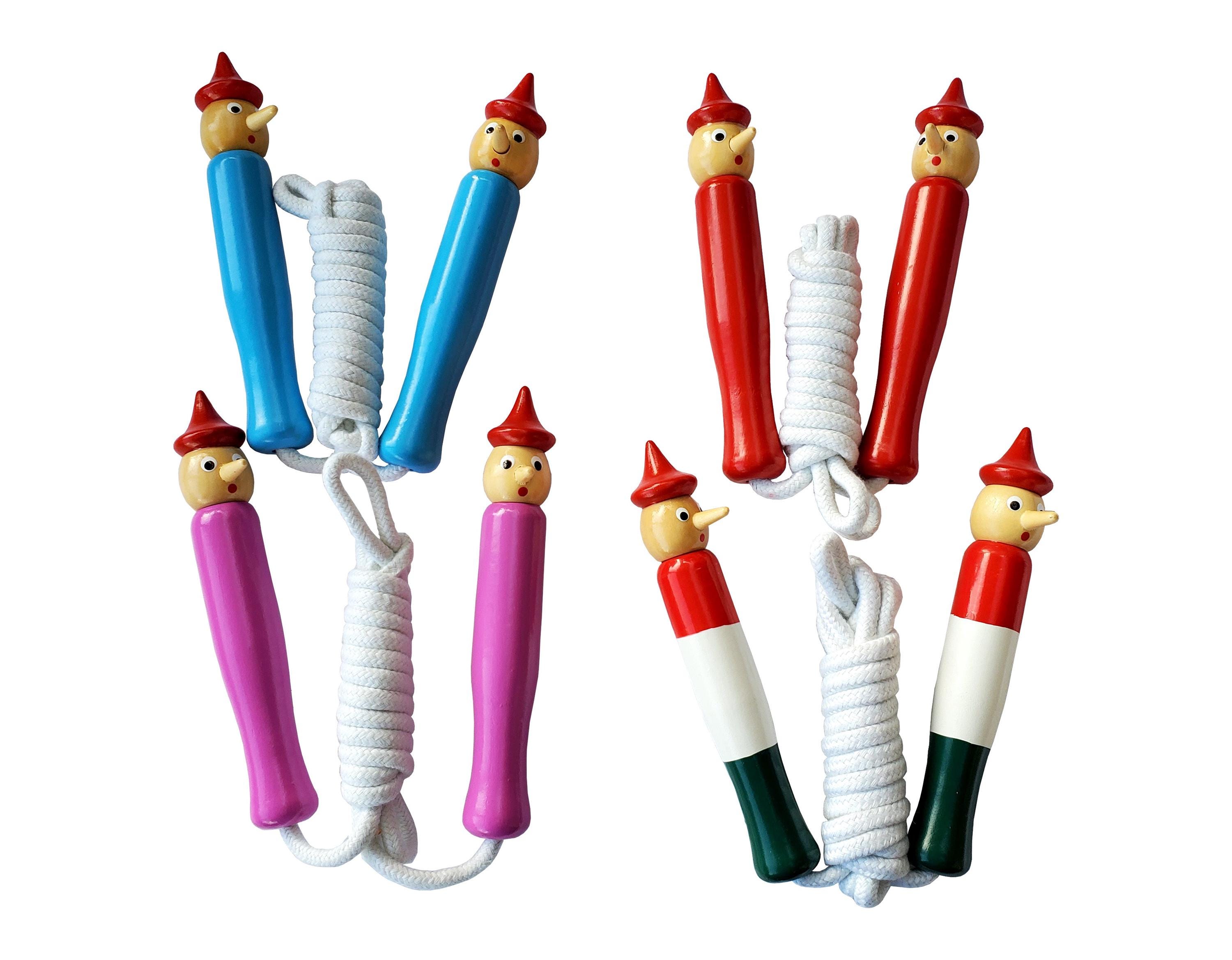 Pinocchio Jump Rope With Wood Handles for Kids - Outdoor Activity, Fun ...