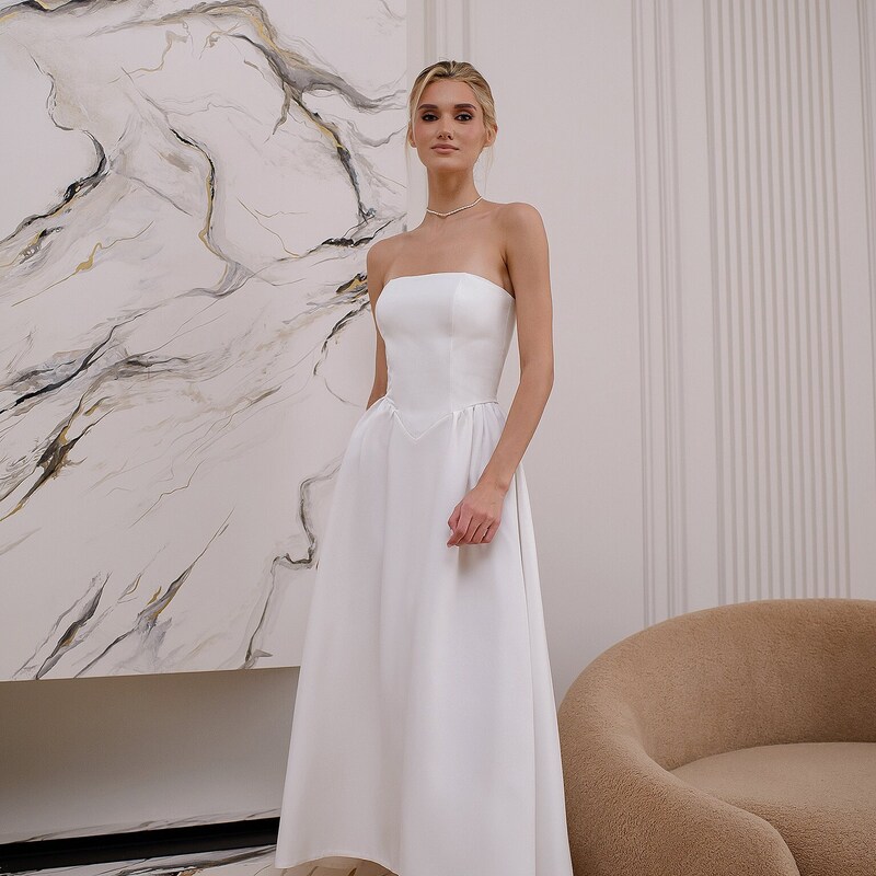 Basque Waist Wedding Dress - Etsy